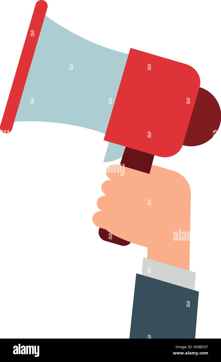 Hand holding bullhorn Stock Vector Image & Art - Alamy
