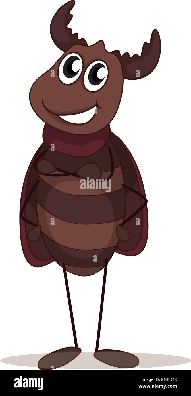 Illustration of a smiling beetle on a white background Stock Vector ...