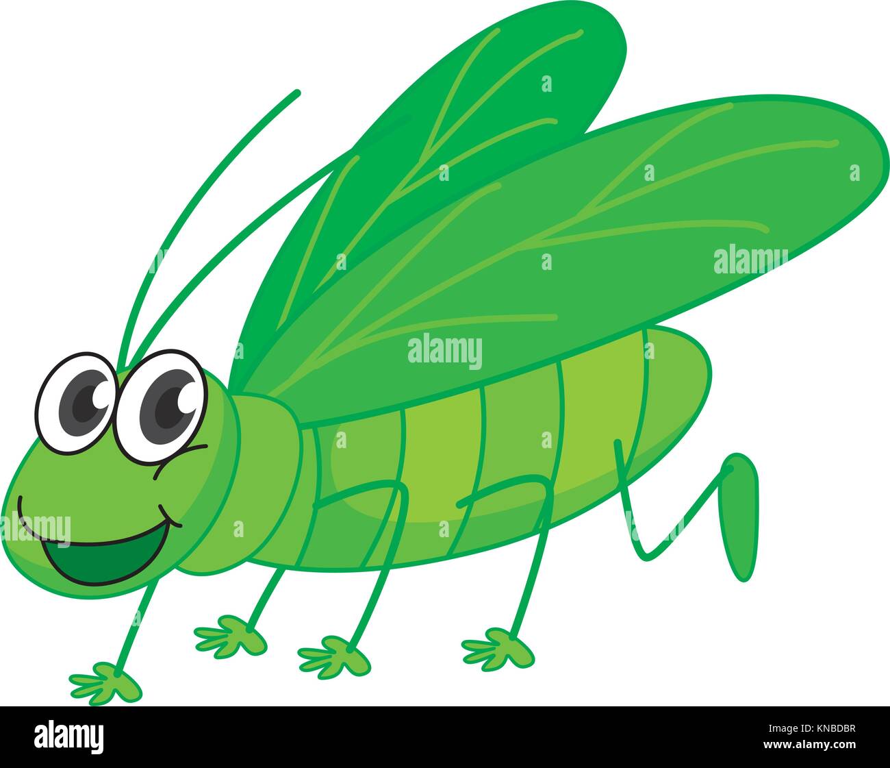 Illustration of a smiling grasshopper on a white background Stock ...