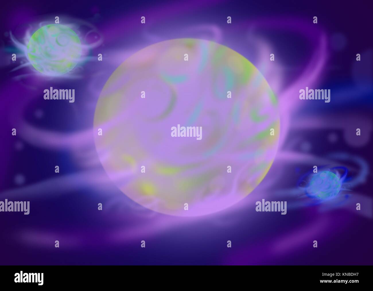 Digital Painting, Illustration of a Mysterious Space Scene with Unknown ...