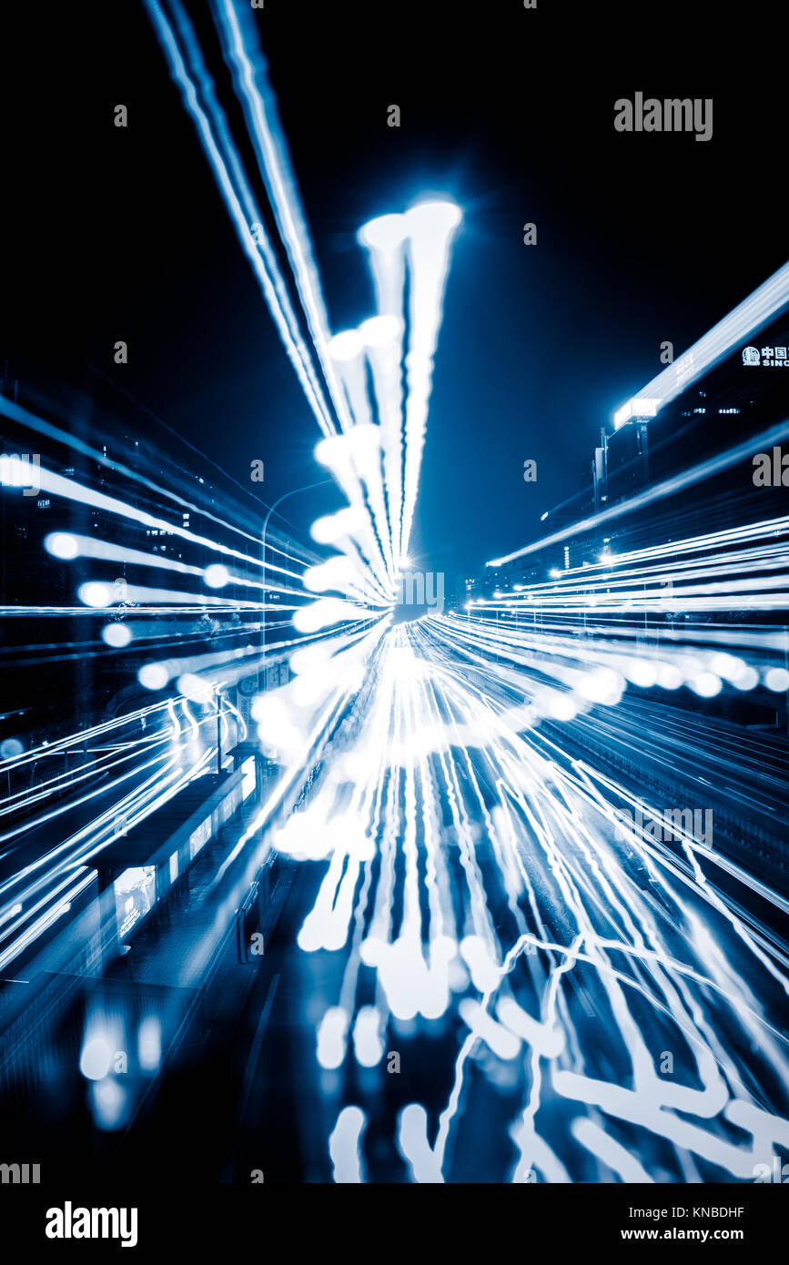 Abstract Image of blue Light at night Stock Photo - Alamy