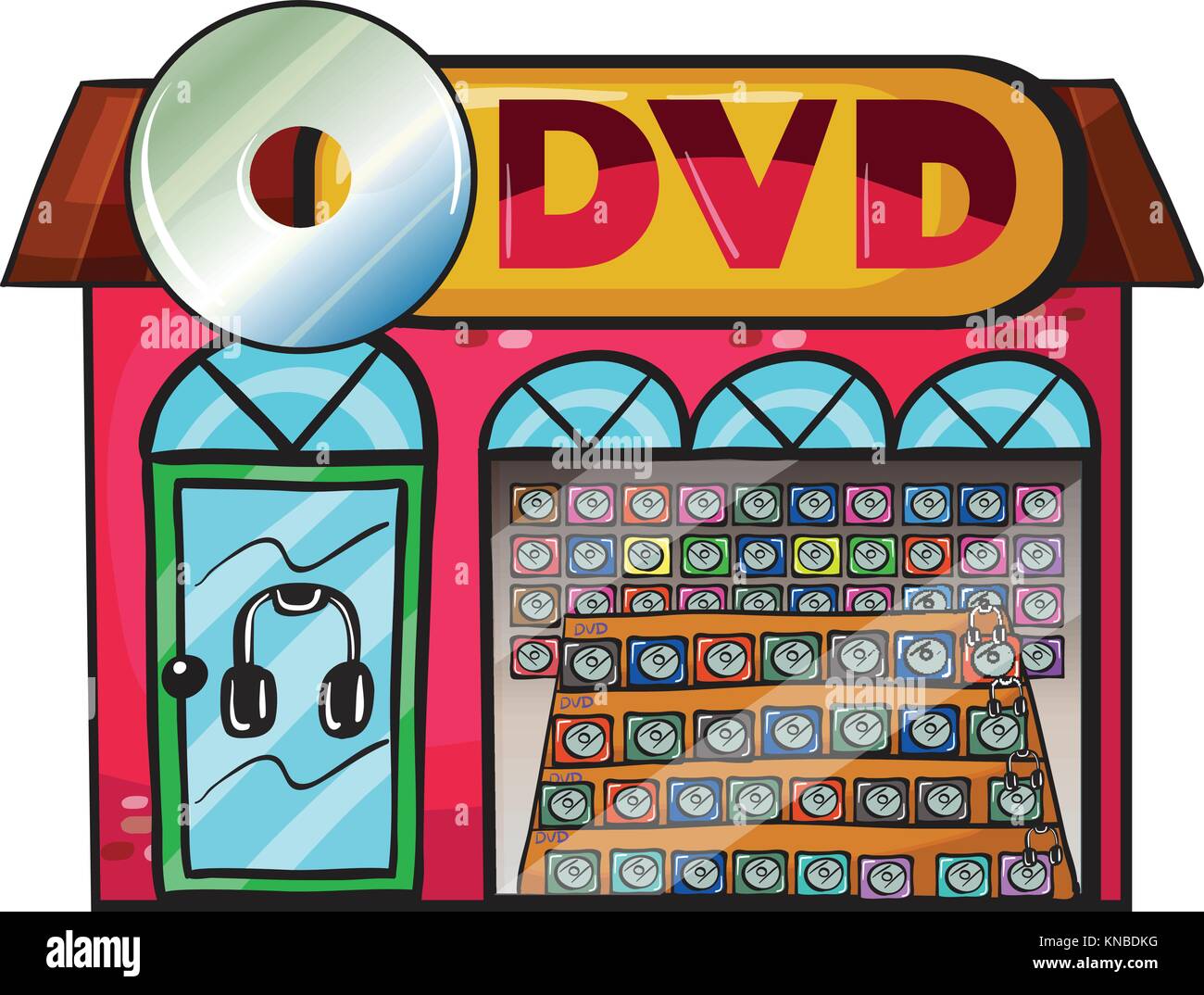 Illustration of a dvd store on a white background Stock Vector Image ...