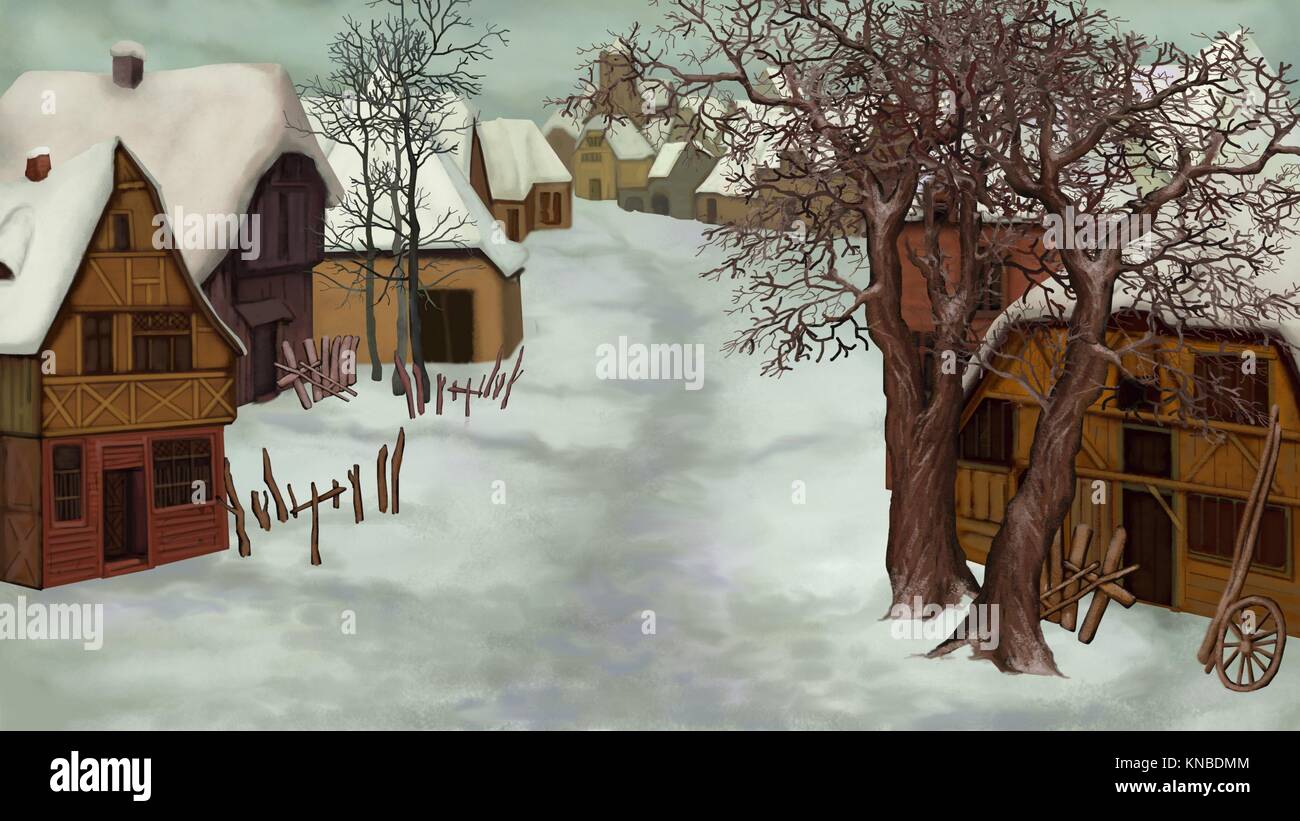 Old Village Cartoon High Resolution Stock Photography and Images - Alamy