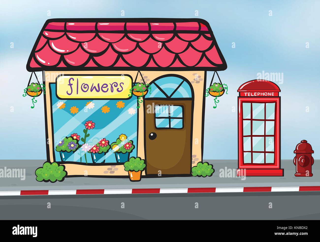 English florist shop front Stock Vector Images - Alamy