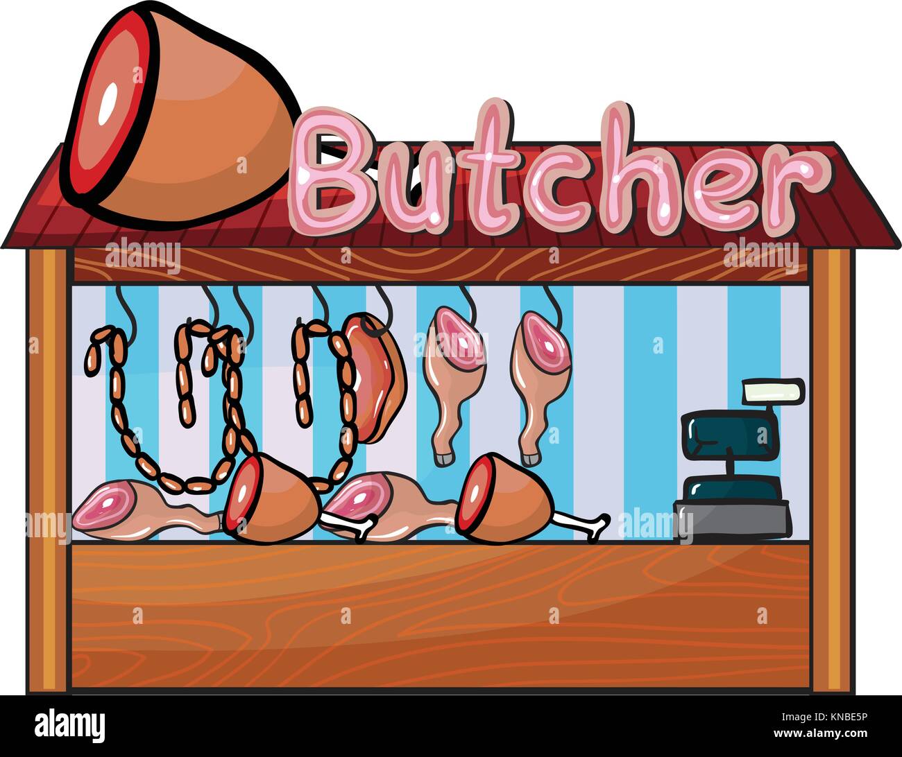 A butcher shop illustration Stock Vector Image & Art - Alamy