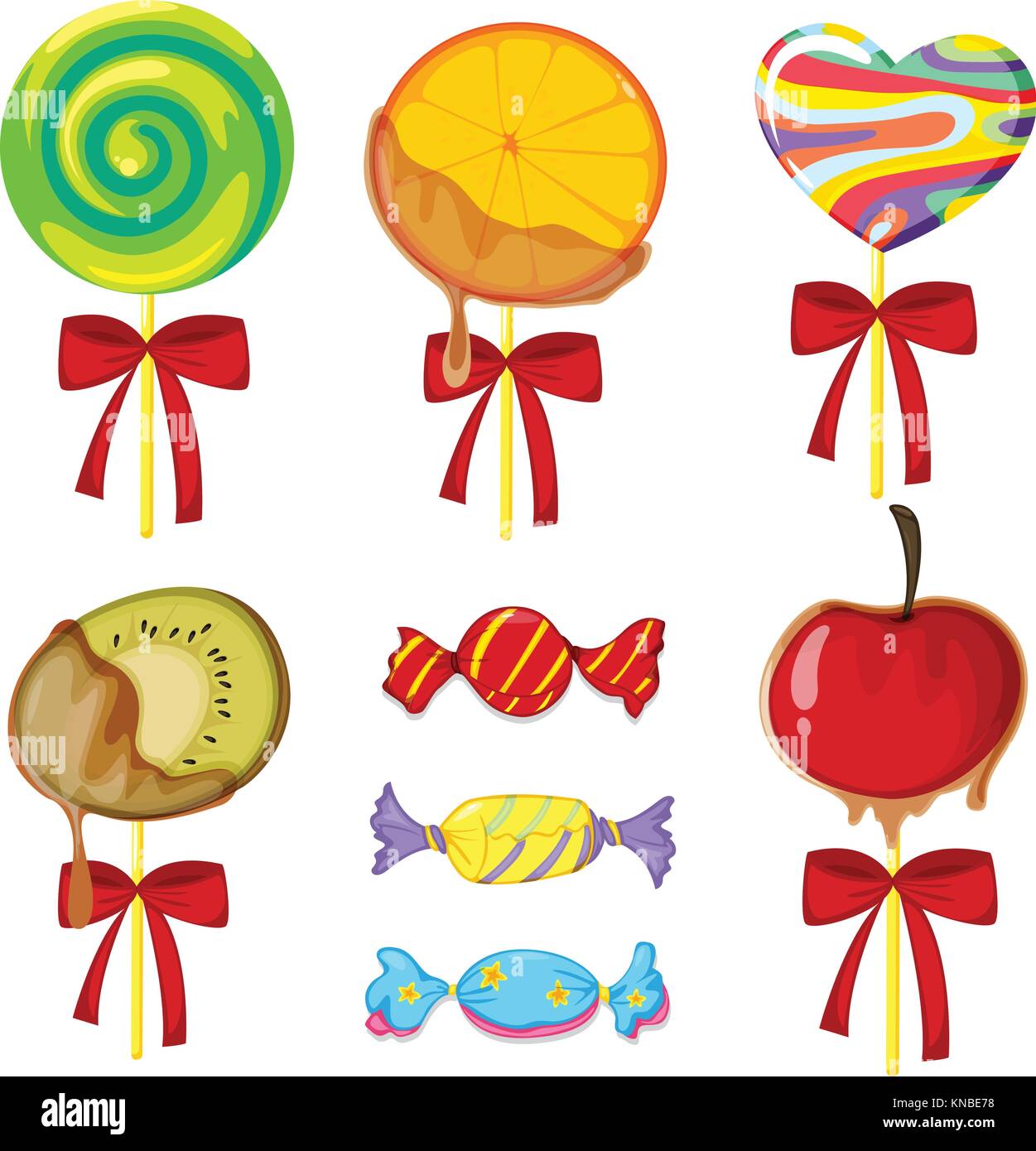 illustration of various sweets on a white background Stock Vector Image ...