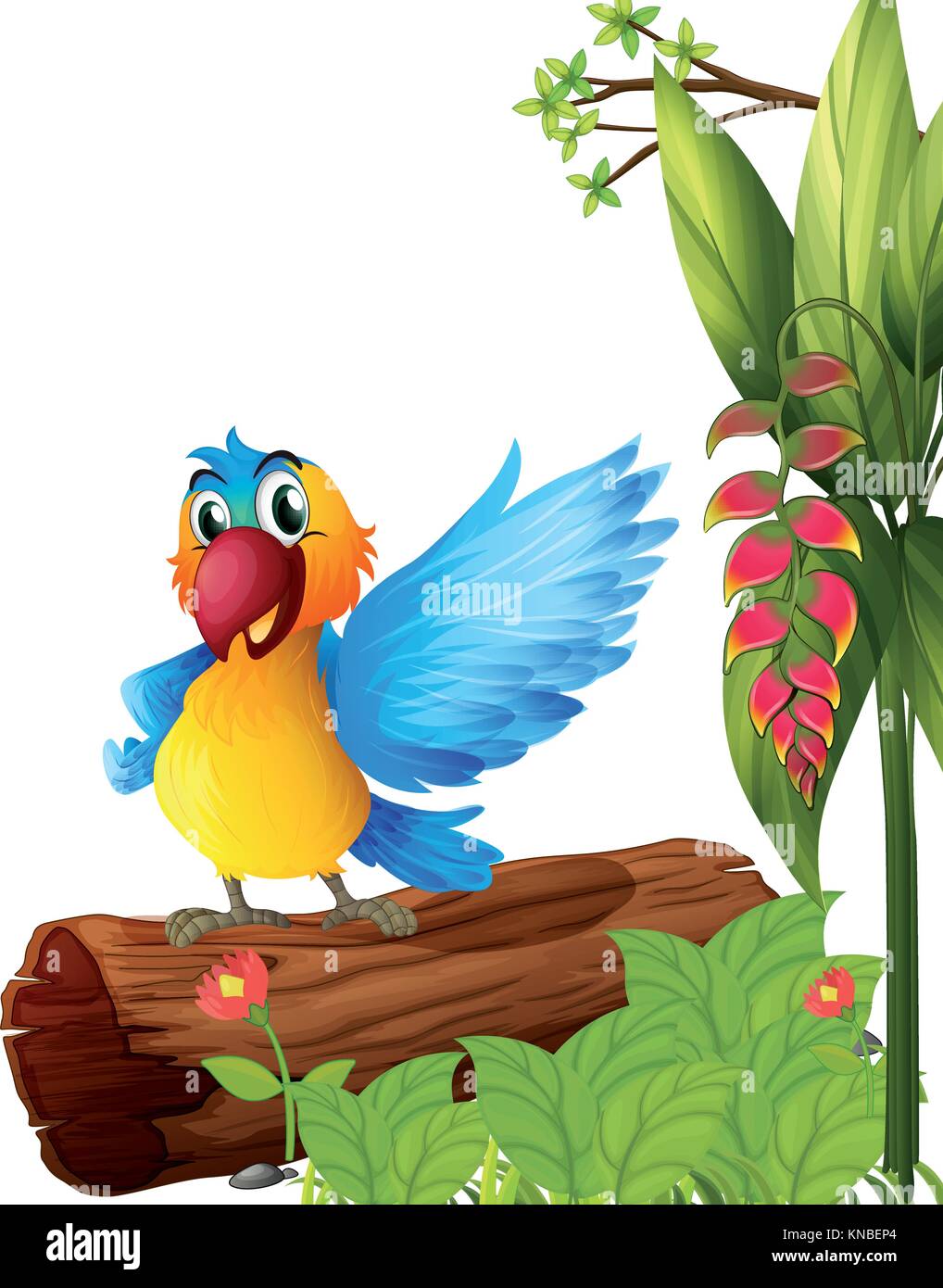 Illustration of a colorful parrot on a white background Stock Vector ...