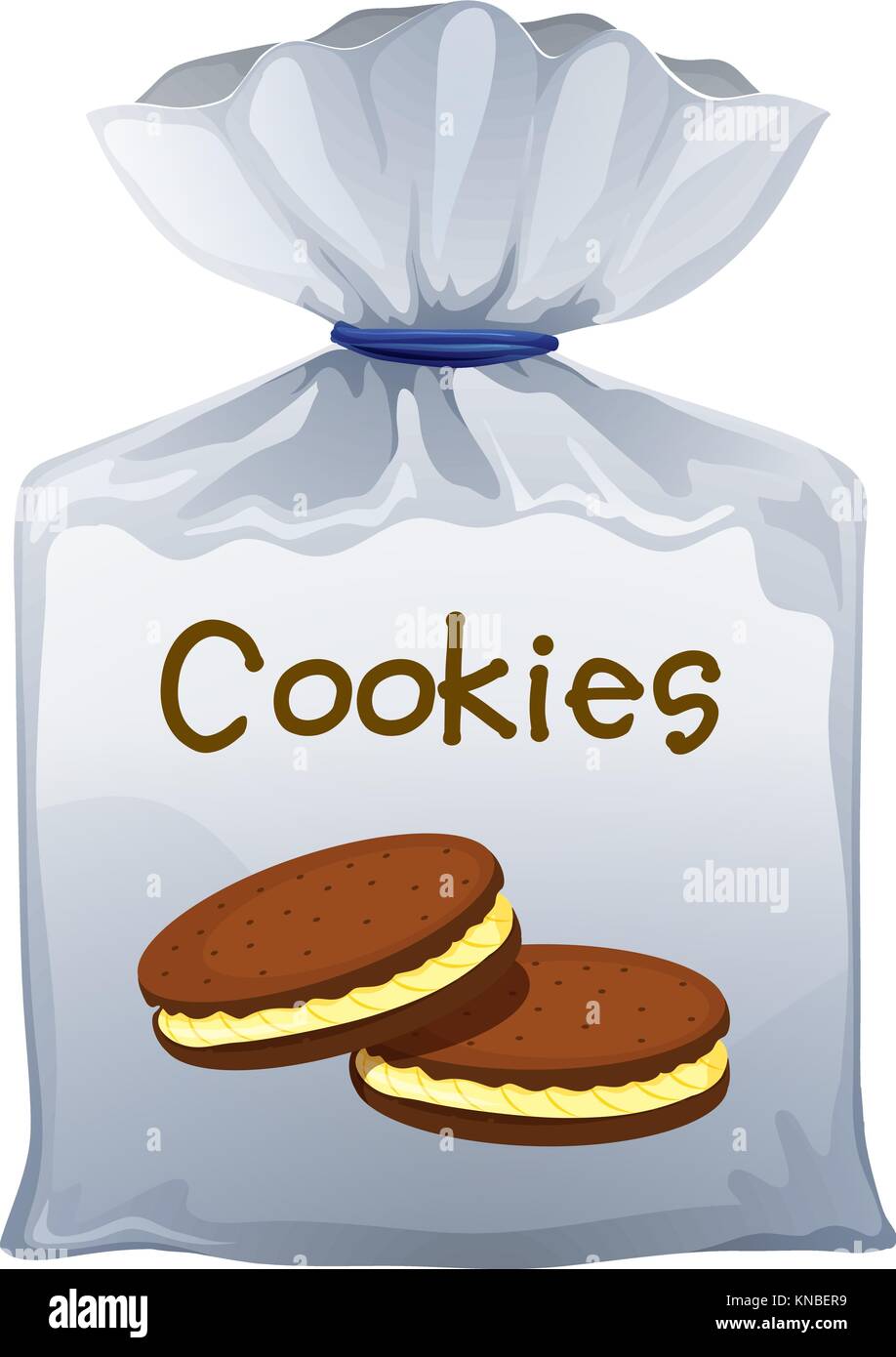 Illustration of a pouch bag of cookies on a white background Stock ...