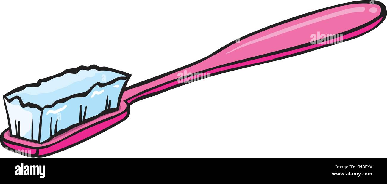 Illustration of a pink toothbrush on a white background Stock Vector ...