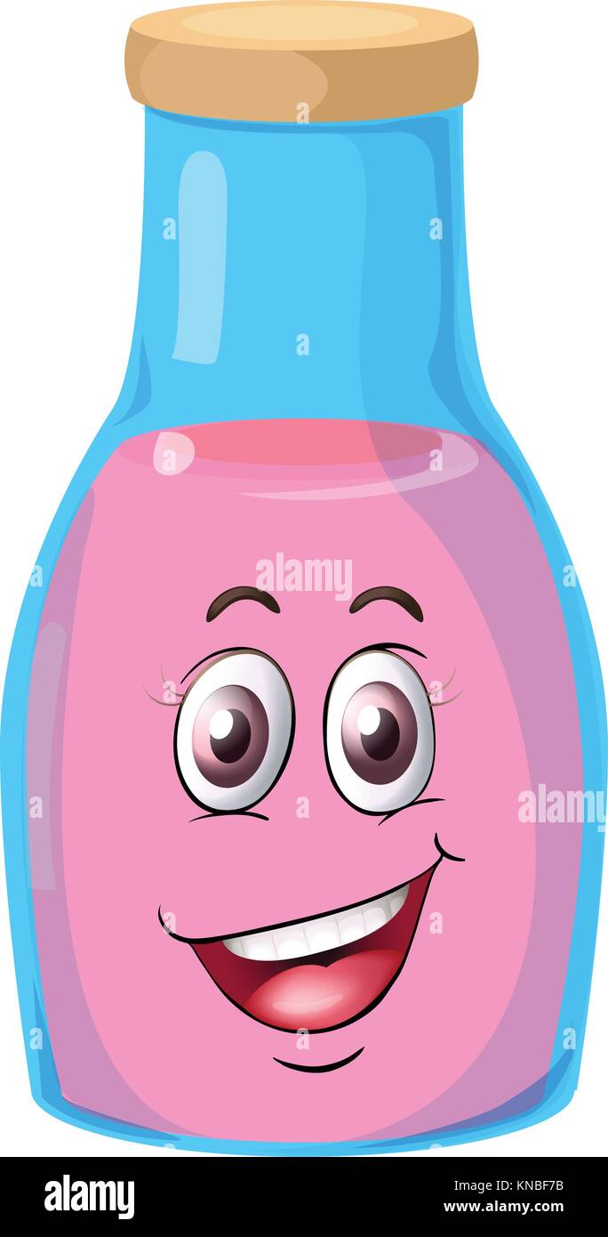 illustration of a face on a bottle on a white background Stock Vector ...