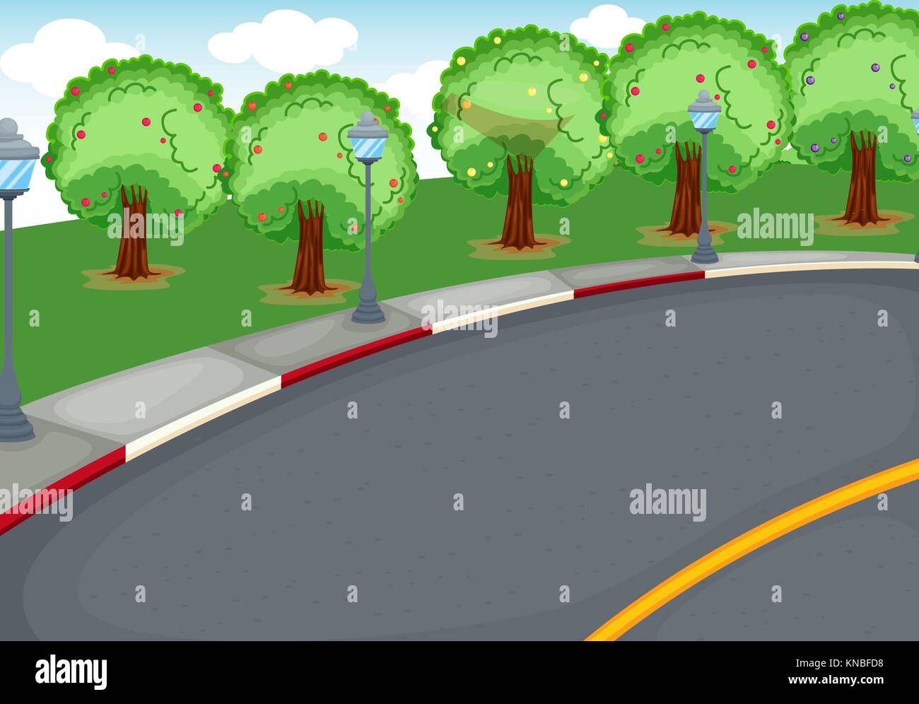 illustration of a road in a beautiful nature Stock Vector Image & Art ...