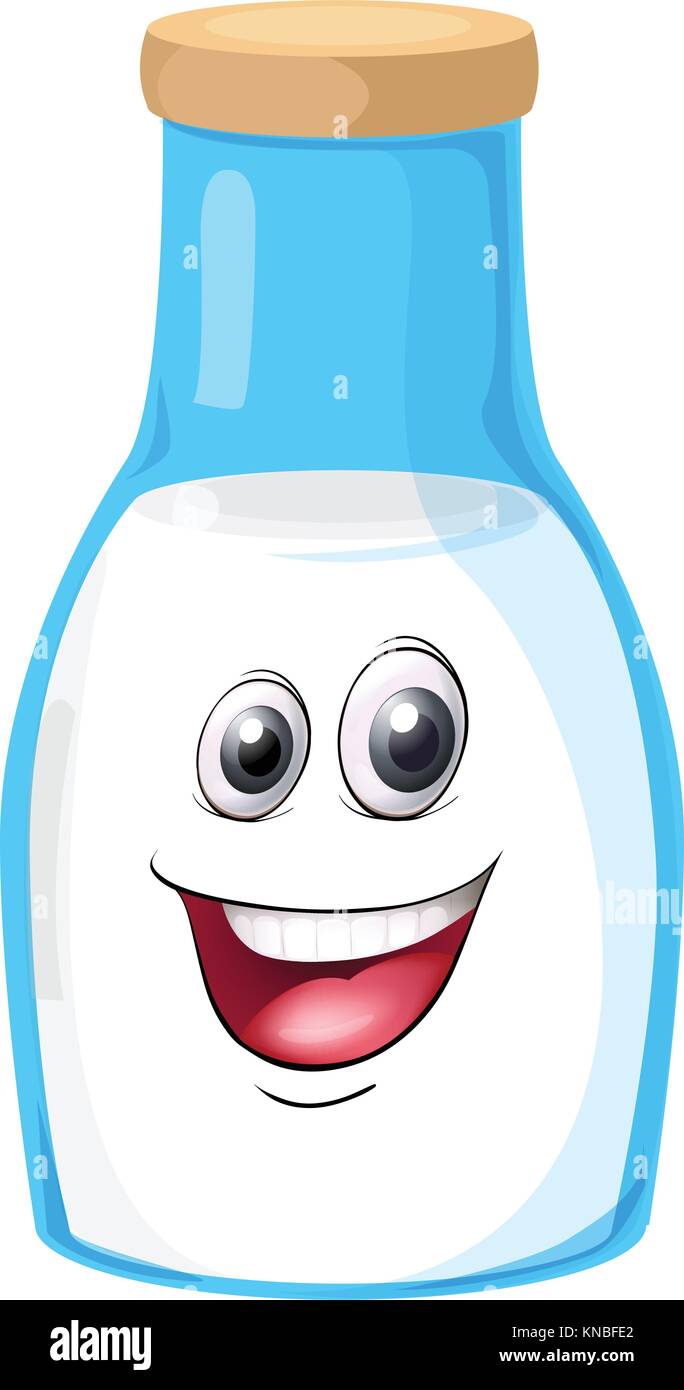 illustration of a face on a bottle on a white background Stock Vector ...