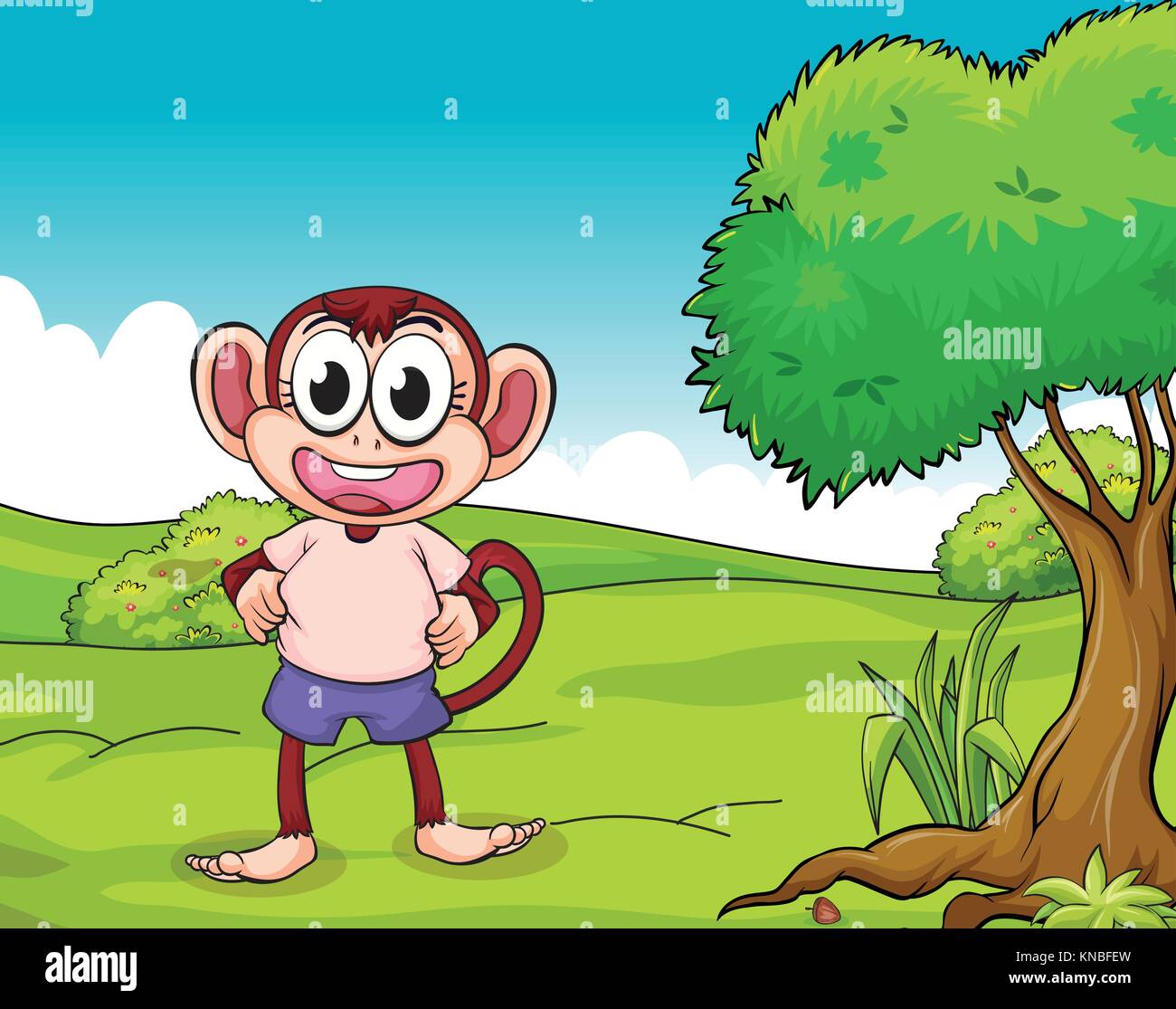 Illustration of a monkey standing Stock Vector Image & Art - Alamy