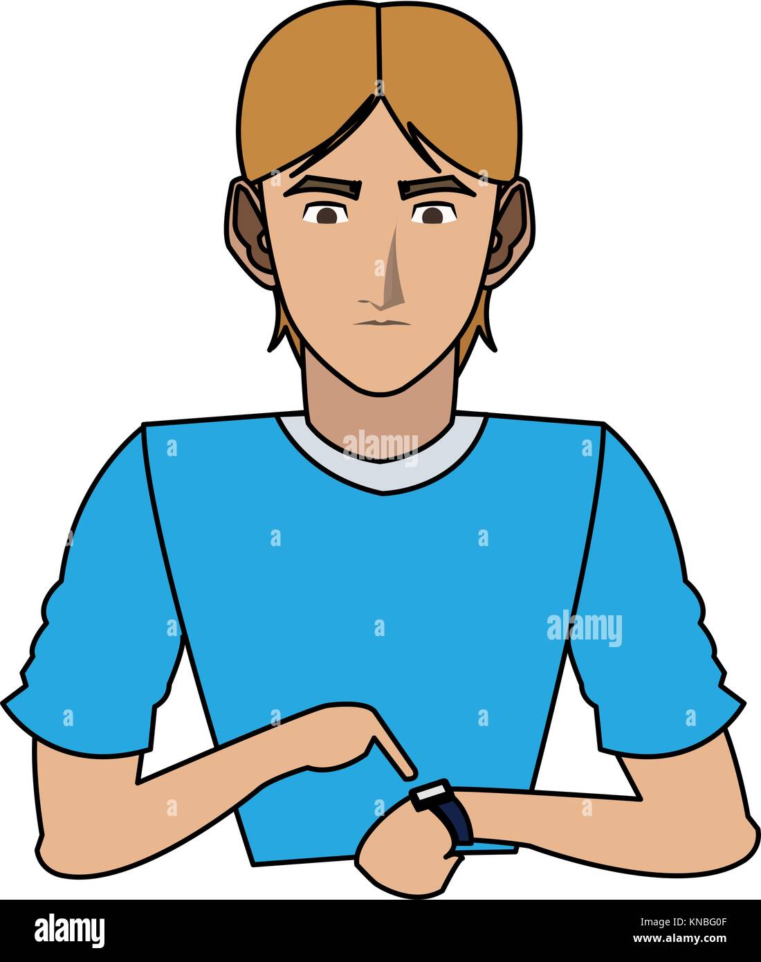 Young man with smartwatch Stock Vector Image & Art - Alamy
