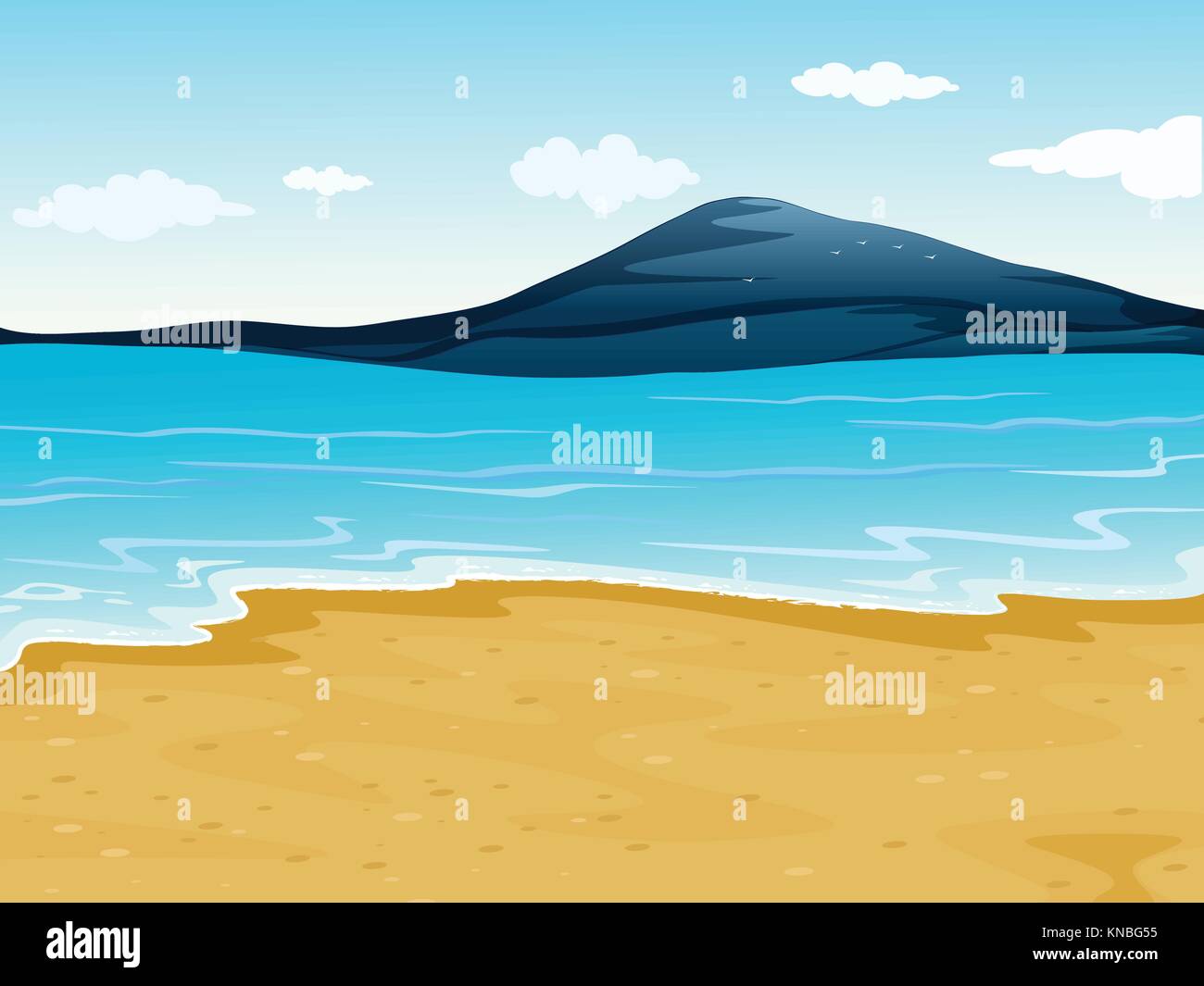 Illustration of a sea shore in a beautiful nature Stock Vector Image ...