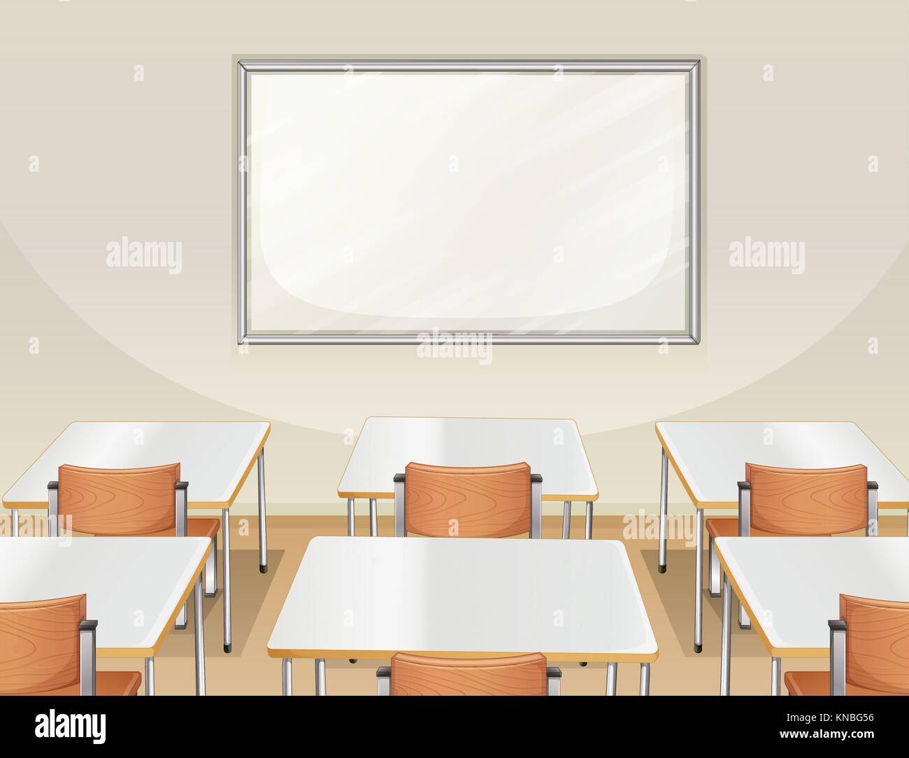 Table with chairs attached Stock Vector Images - Alamy