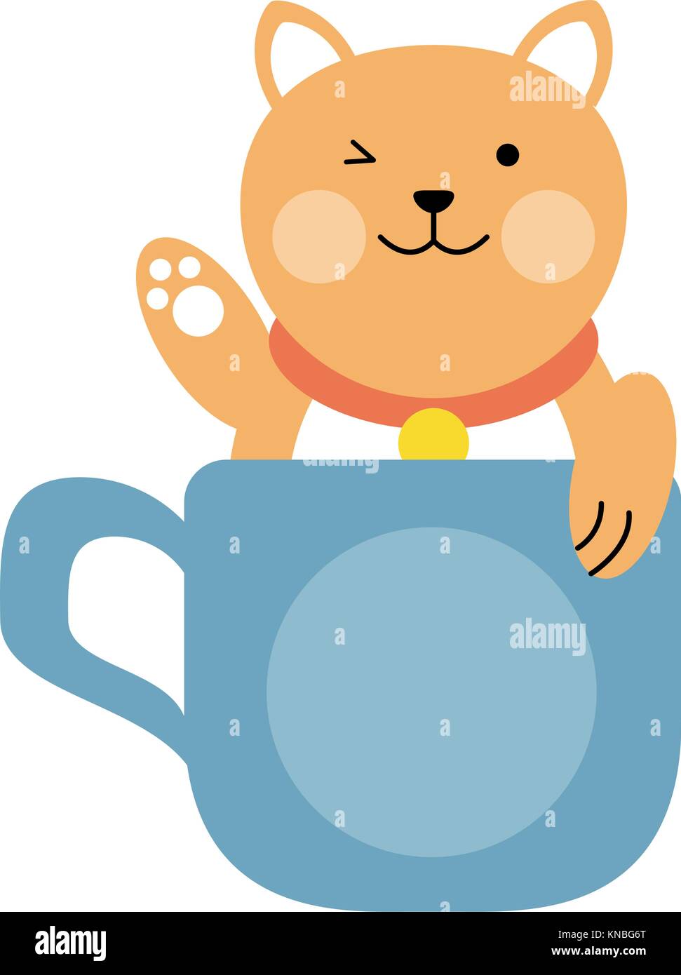 Cute cat in mug cartoon Stock Vector Image & Art - Alamy