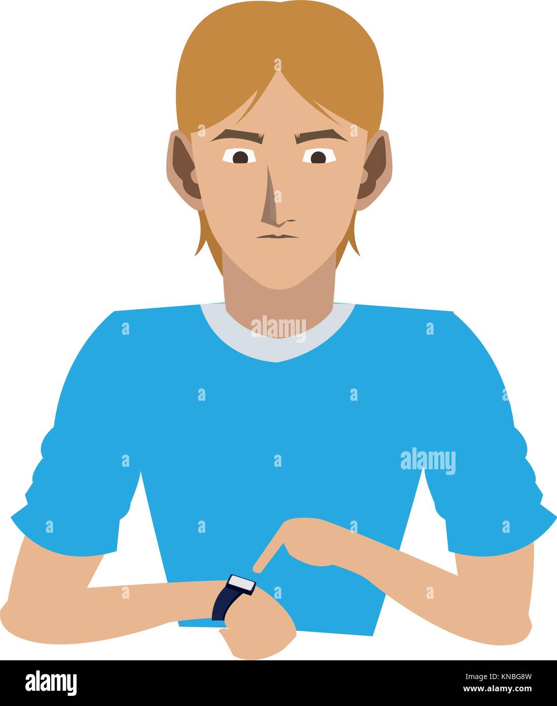 Young man with smartwatch Stock Vector Image & Art - Alamy