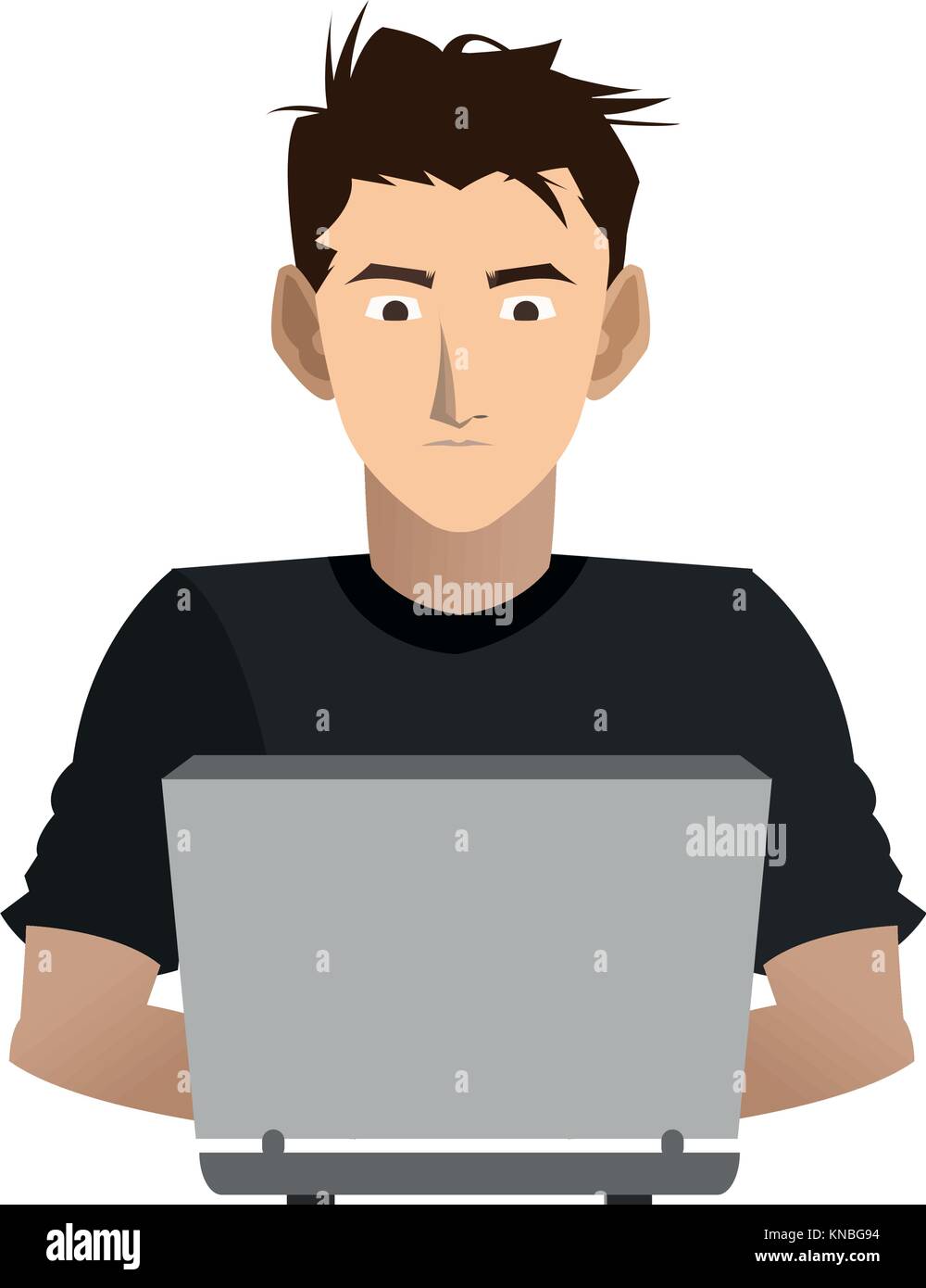 Man cartoon with laptop Stock Vector Image & Art - Alamy