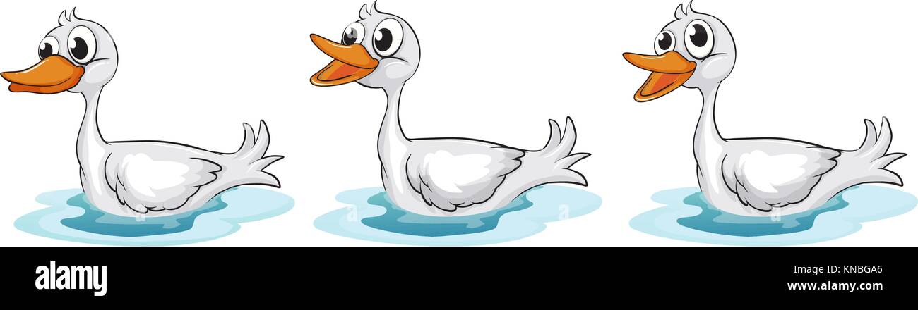 Illustration of three smiling ducks Stock Vector Image & Art - Alamy