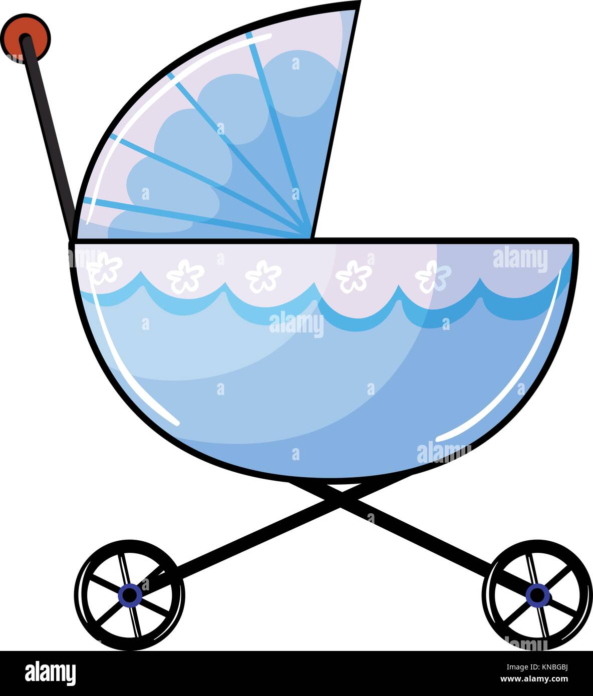Illustration of a baby pram on a white background Stock Vector Image ...
