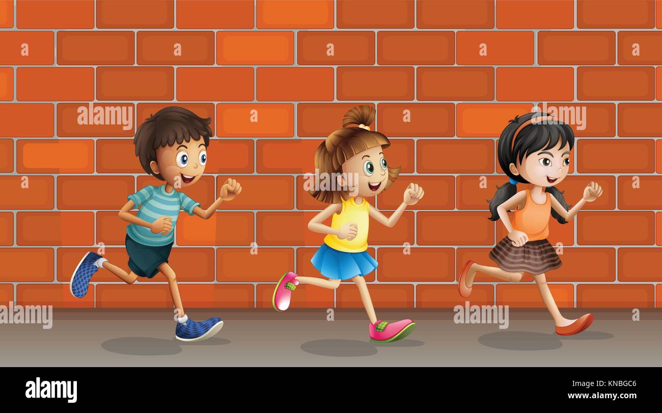 Girl in front of wall Stock Vector Images - Alamy