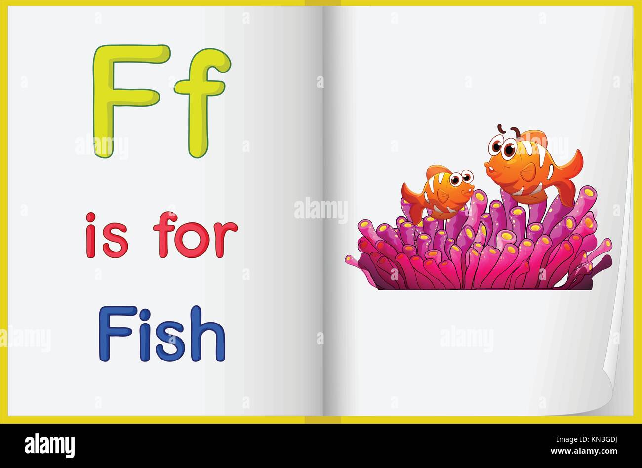 Illustration of a fish in a book on a white background Stock Vector ...