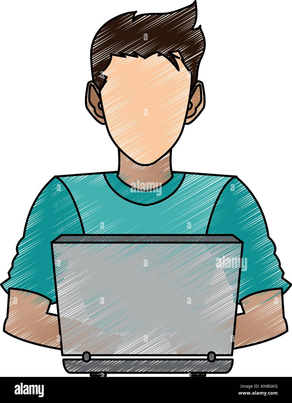 Man cartoon with laptop Stock Vector Image & Art - Alamy