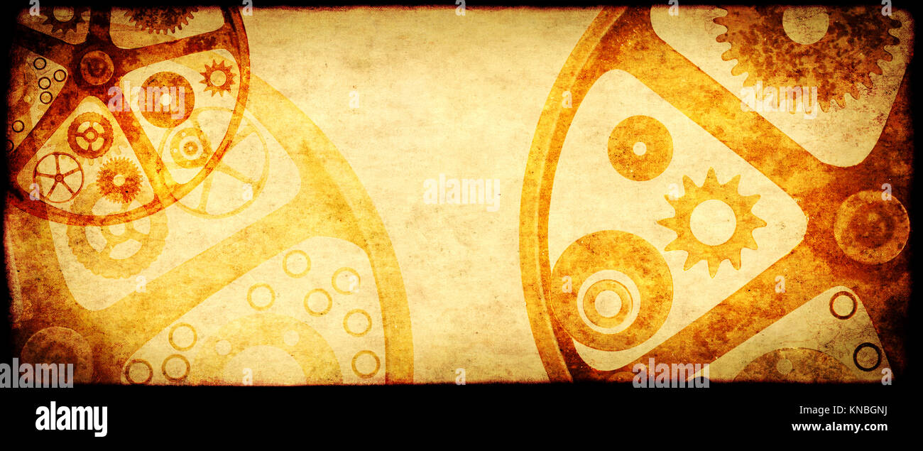Grunge background in steampunk style with retro paper texture of brown ...