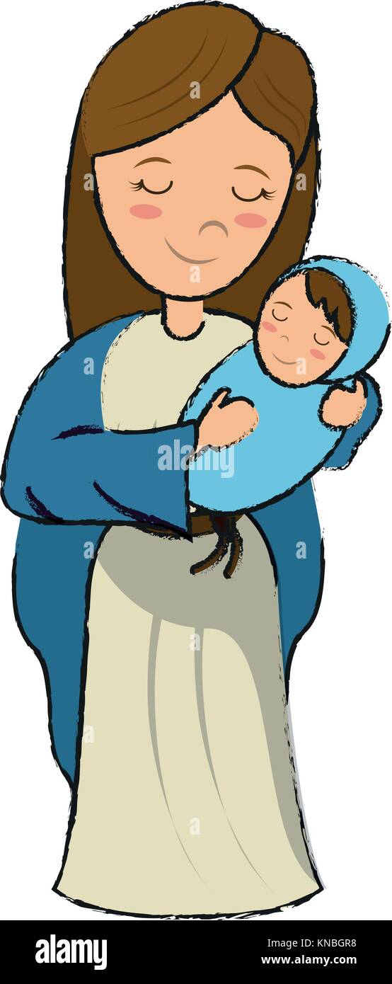 Virgin mary cartoon Stock Vector Image & Art - Alamy