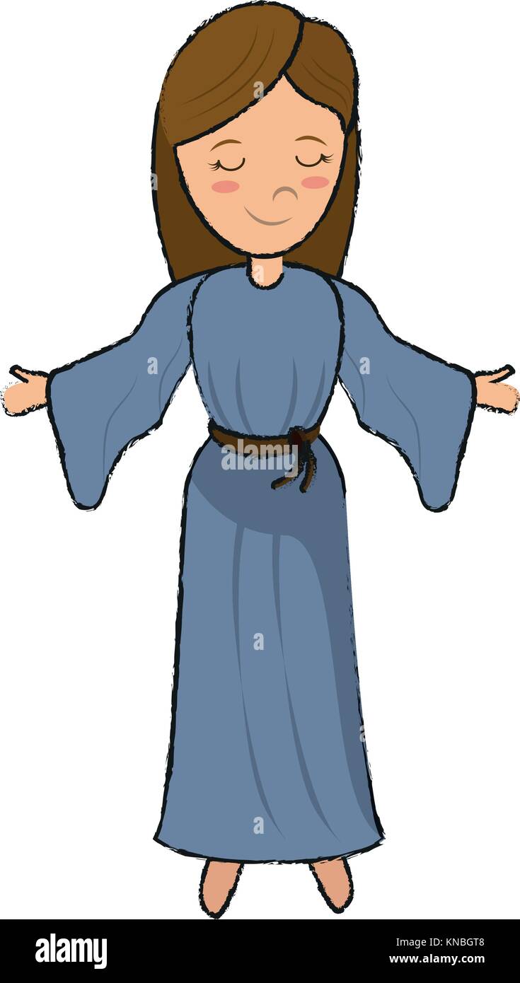 Virgin mary cartoon Stock Vector Image & Art - Alamy