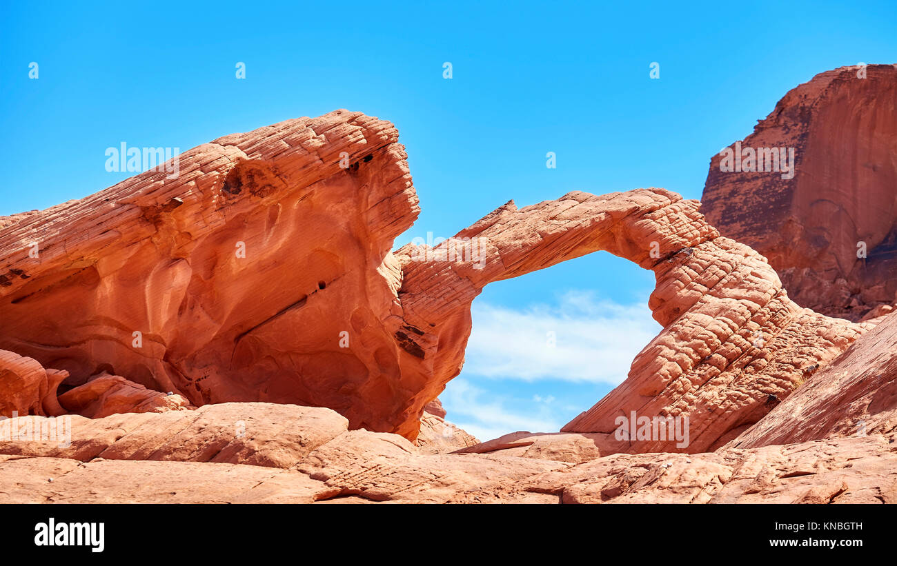 Sandstone arch formation, natural abstract background, Valley of Fire ...