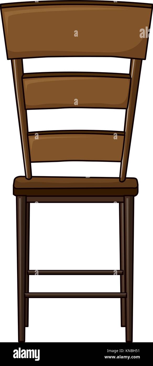 Illustration of a wooden chair on a white background Stock Vector Image ...