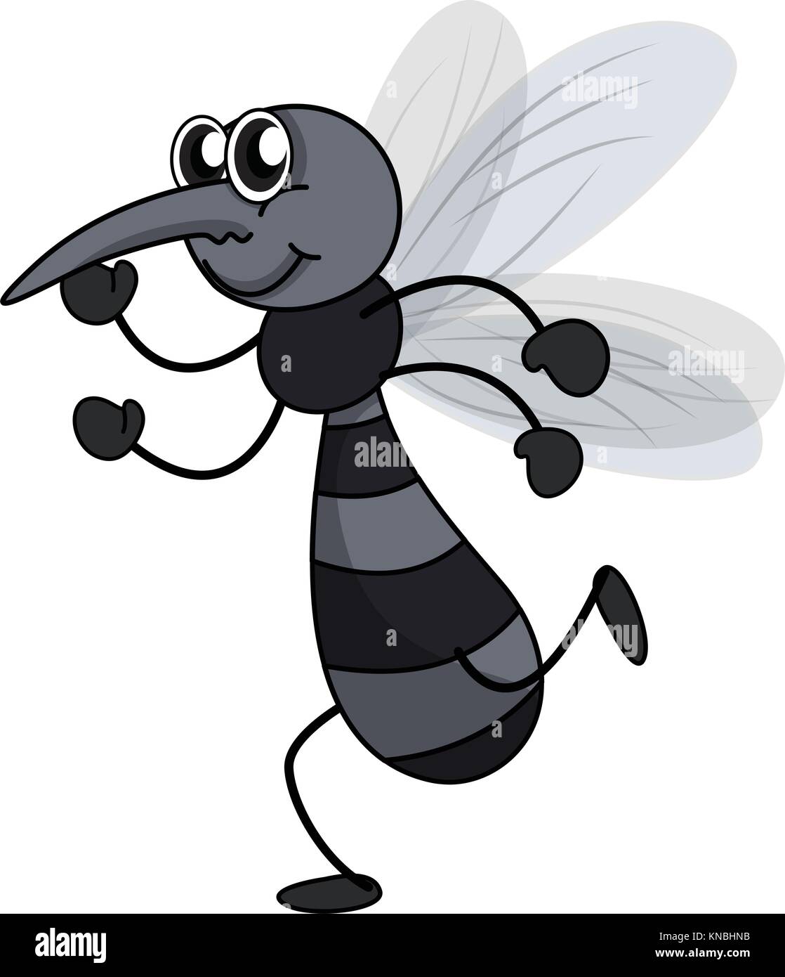 Illustration of a smiling mosquito on a white background Stock Vector ...