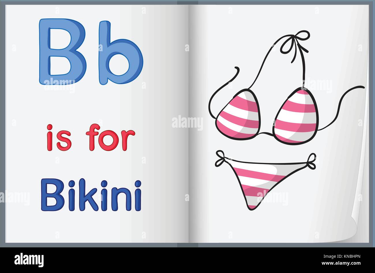 Illustration of a bikini in a book on a white background Stock Vector ...