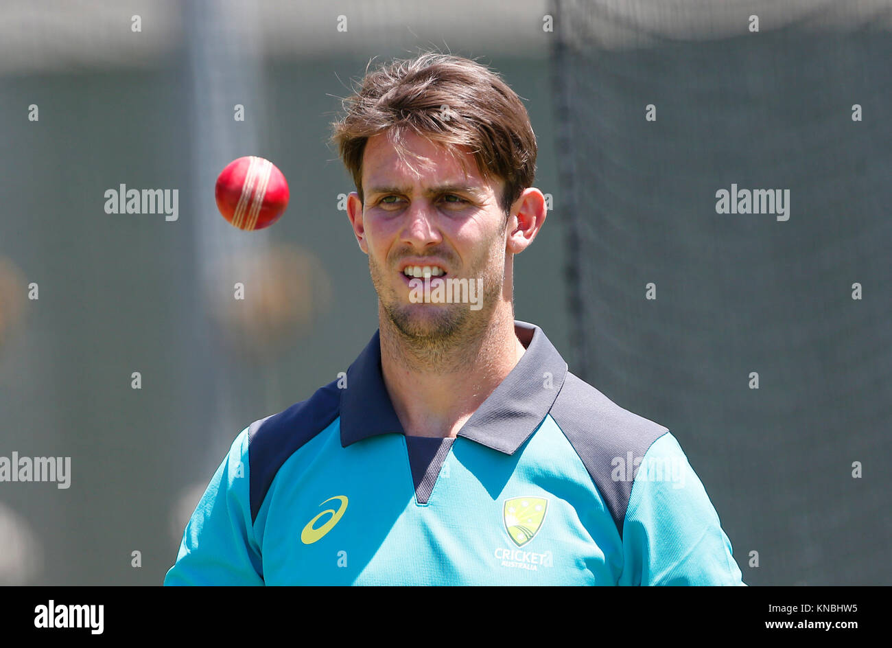 Australia's Mitch Marsh during a nets session at the WACA in Perth ...