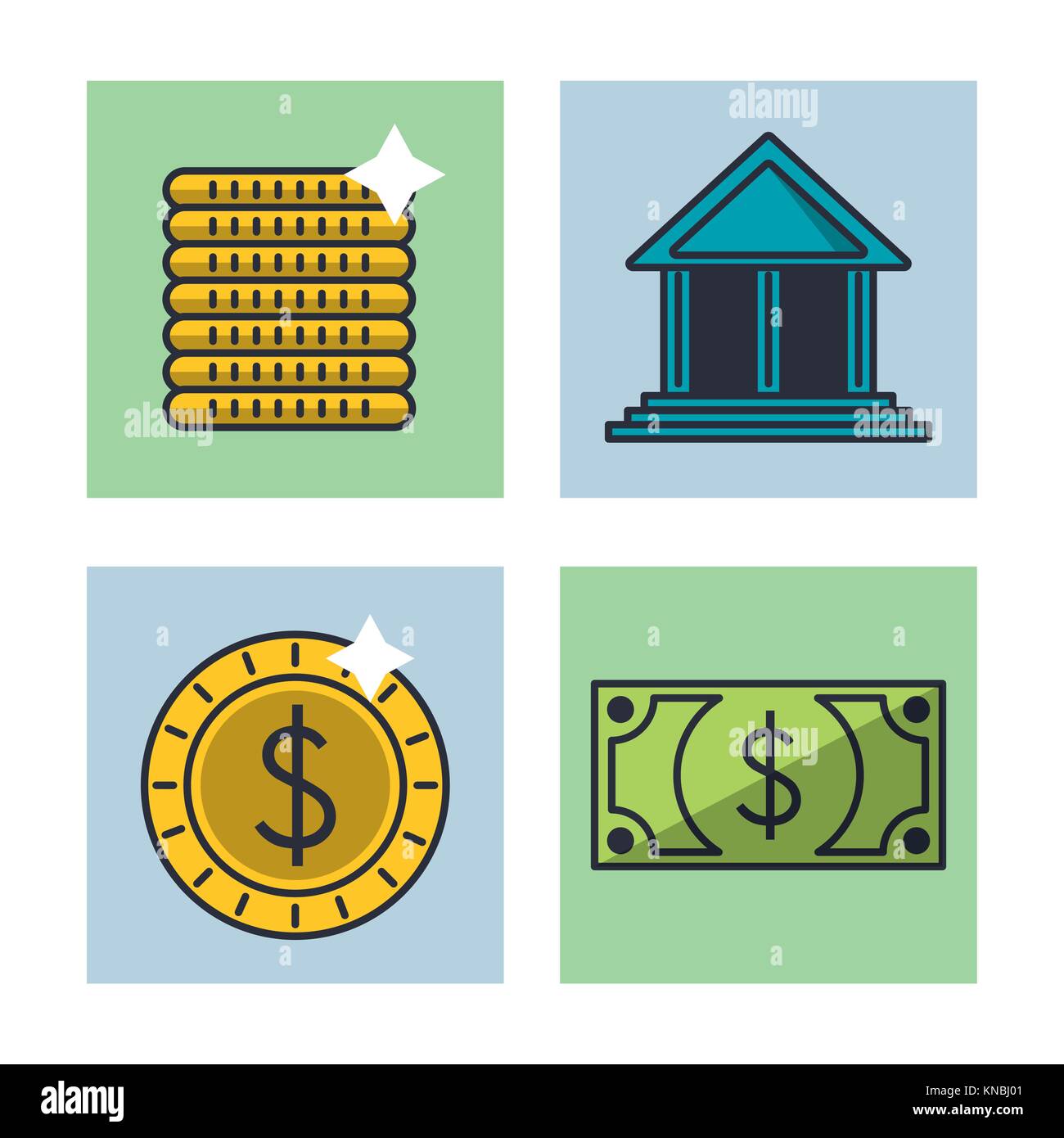 Bank and money icons Stock Vector Image & Art - Alamy