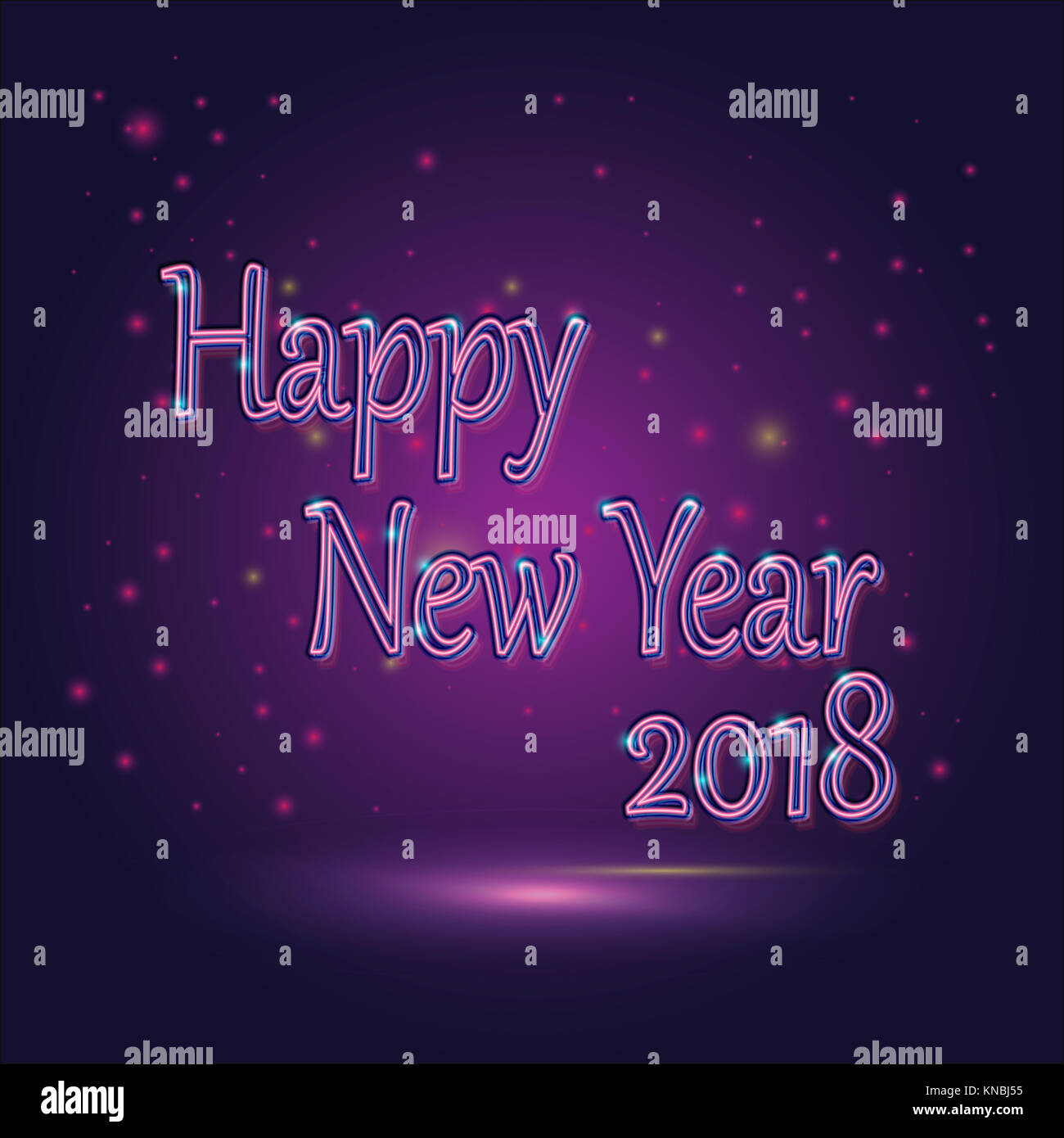 Happy New Year neon sign 2018 Stock Photo - Alamy