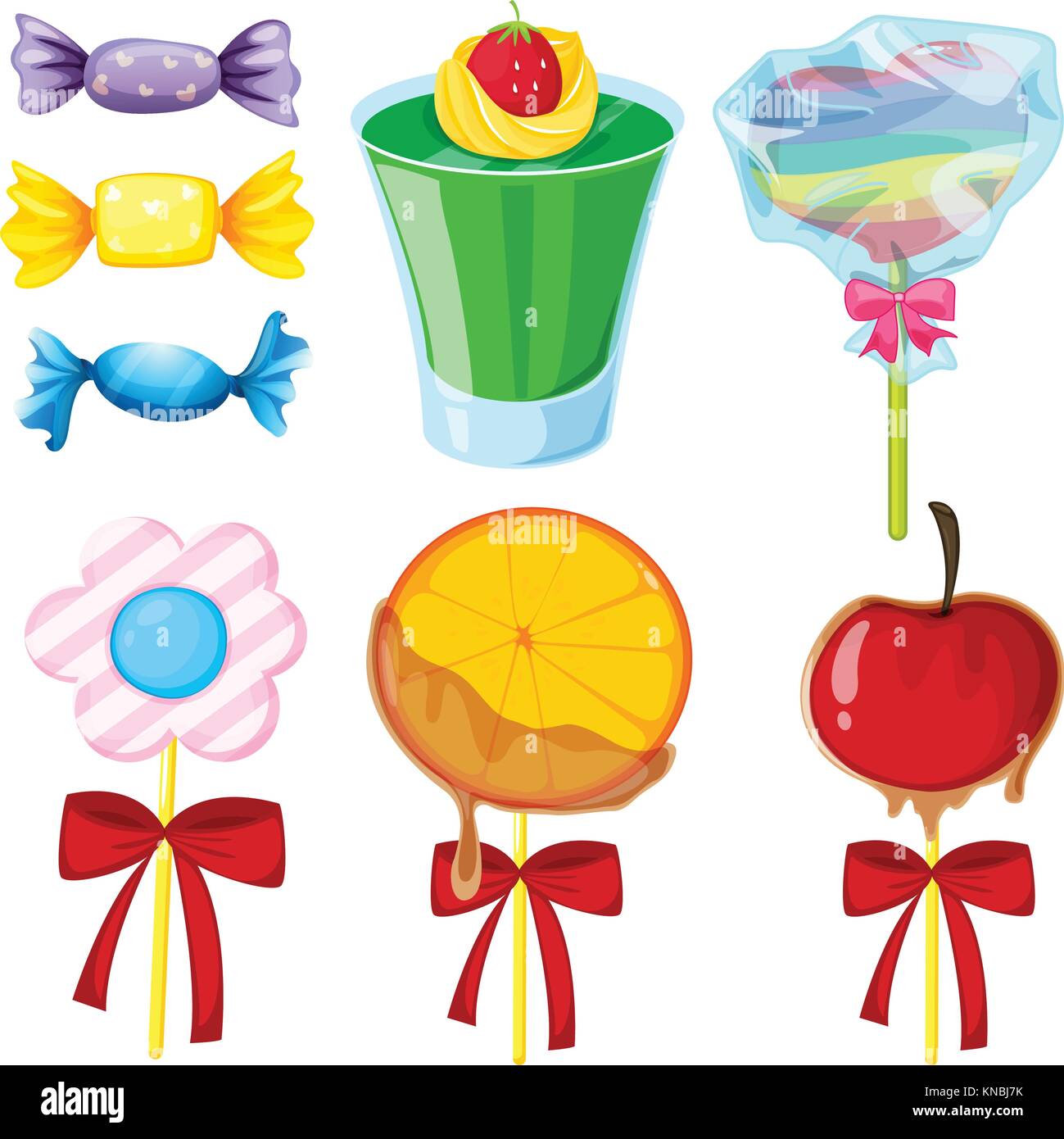 illustration of various sweets on a white background Stock Vector Image ...