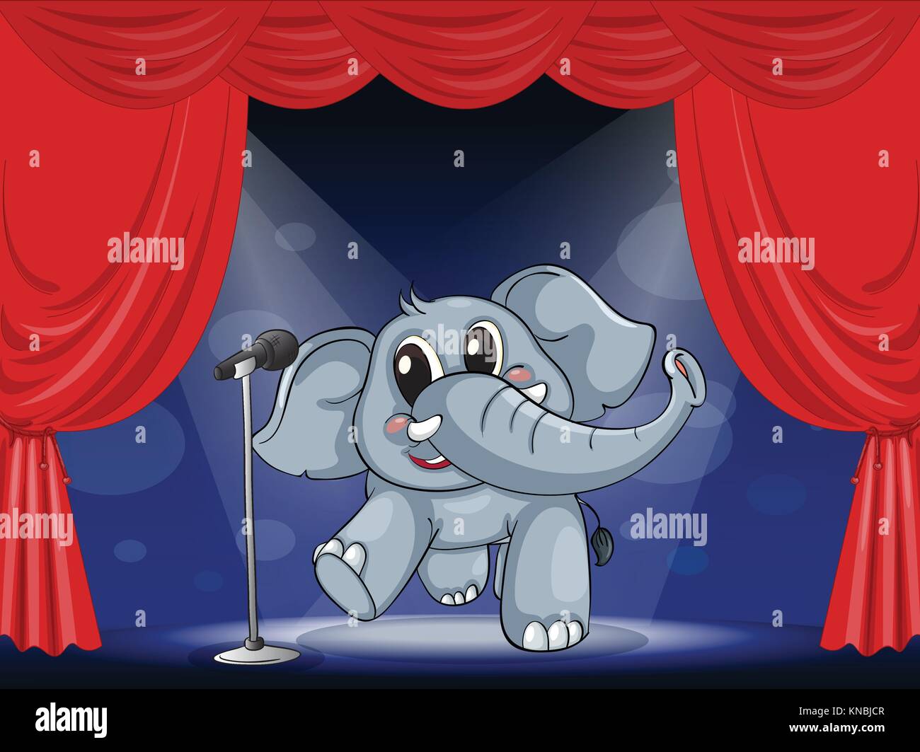 Illustration of an elephant at the stage Stock Vector Image & Art - Alamy