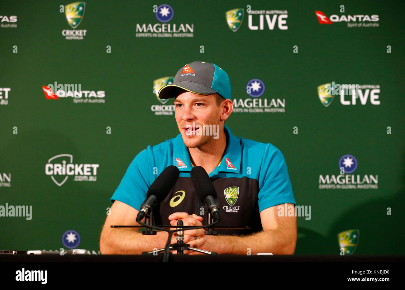 Australia's Tim Paine during a press conference at the WACA in Perth ...