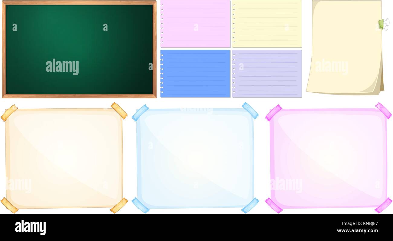 illustration of various posters on a white background Stock Vector ...