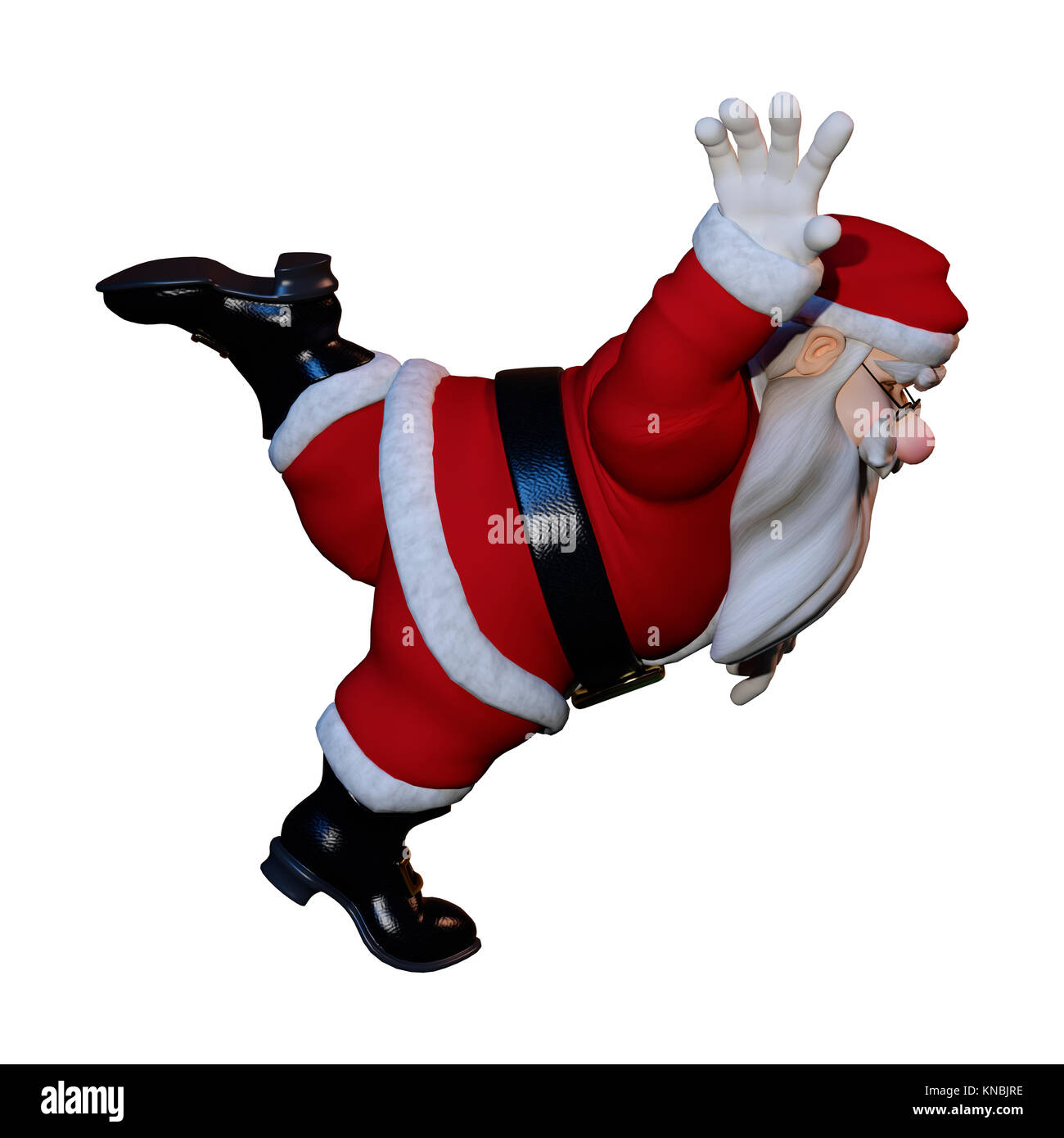 3D rendering of Christmas Santa exercising isolated on white background ...