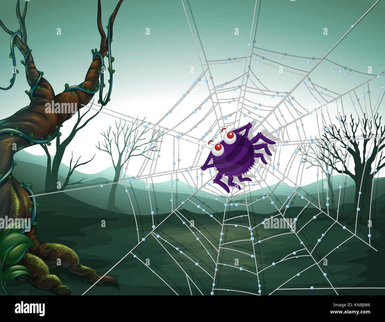 Spider in the forest Stock Vector Images - Alamy