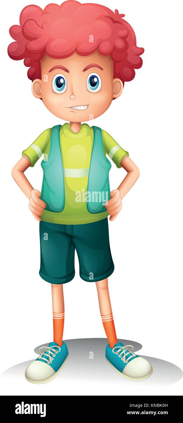 illustration of a boy on a white background Stock Vector Image & Art ...