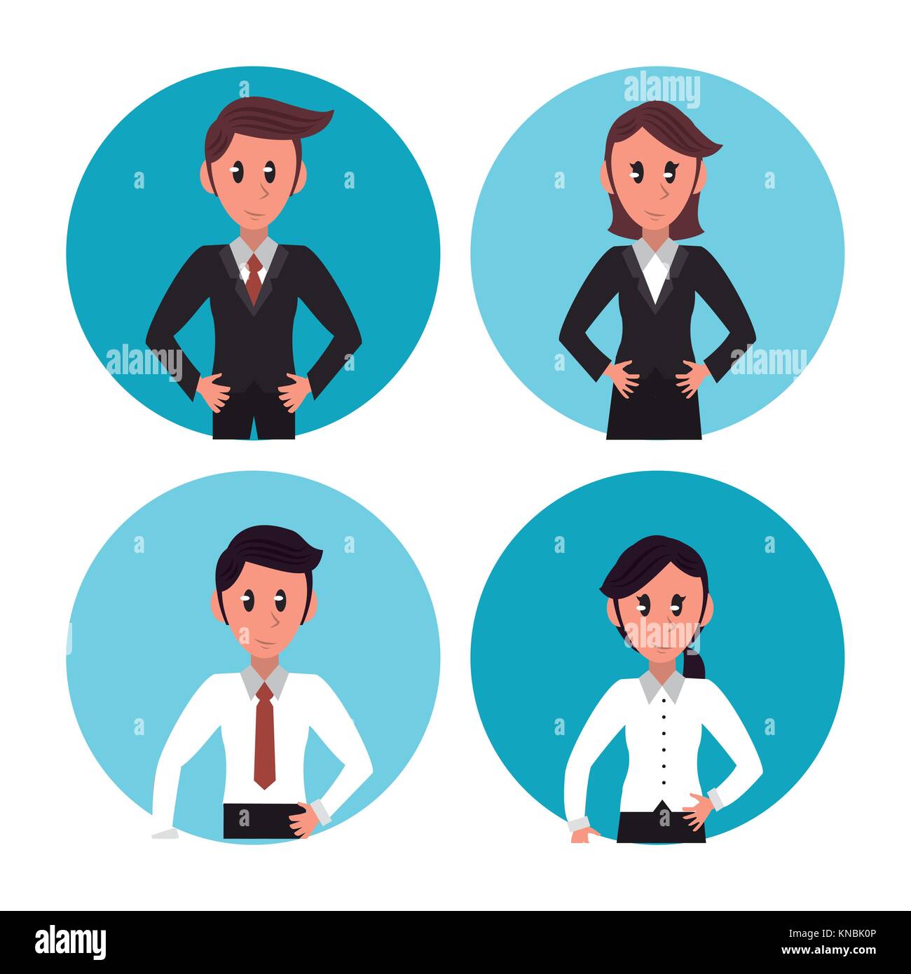 Business people in round icons Stock Vector Image & Art - Alamy