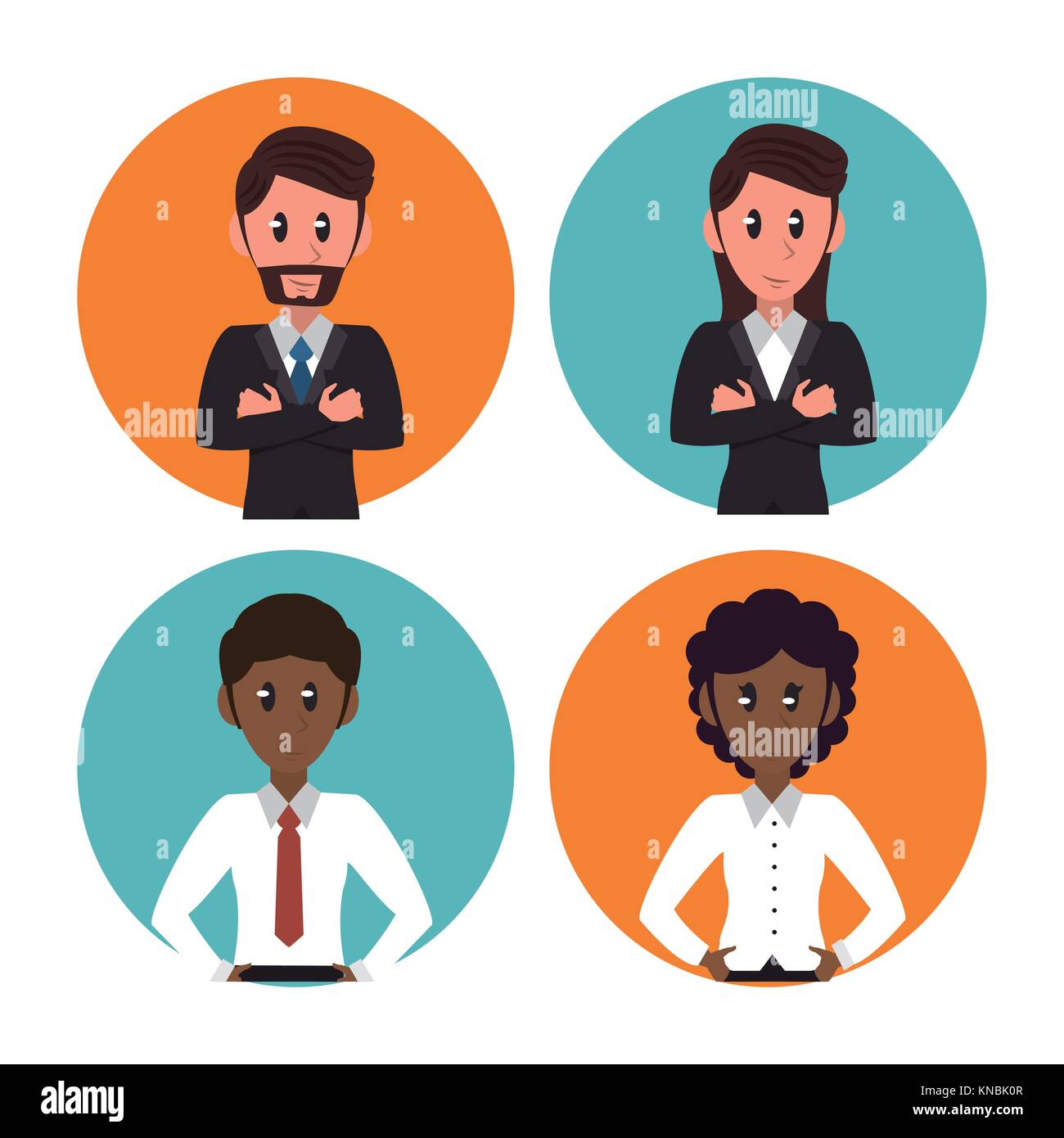Business people in round icons Stock Vector Image & Art - Alamy