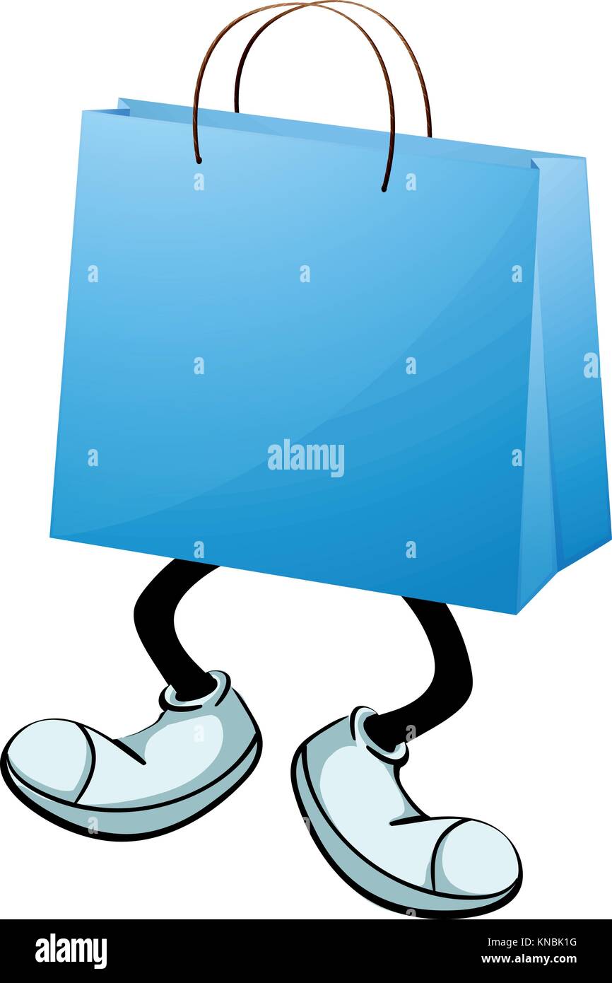 Illustration of a blue bag on a white background Stock Vector Image ...