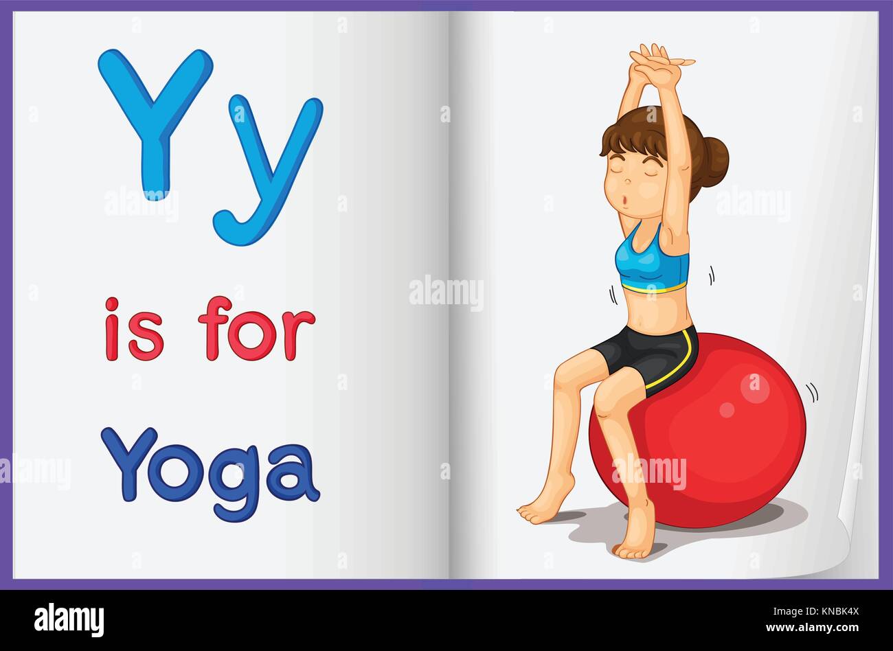 Illustration of a yoga in a book on a white background Stock Vector ...
