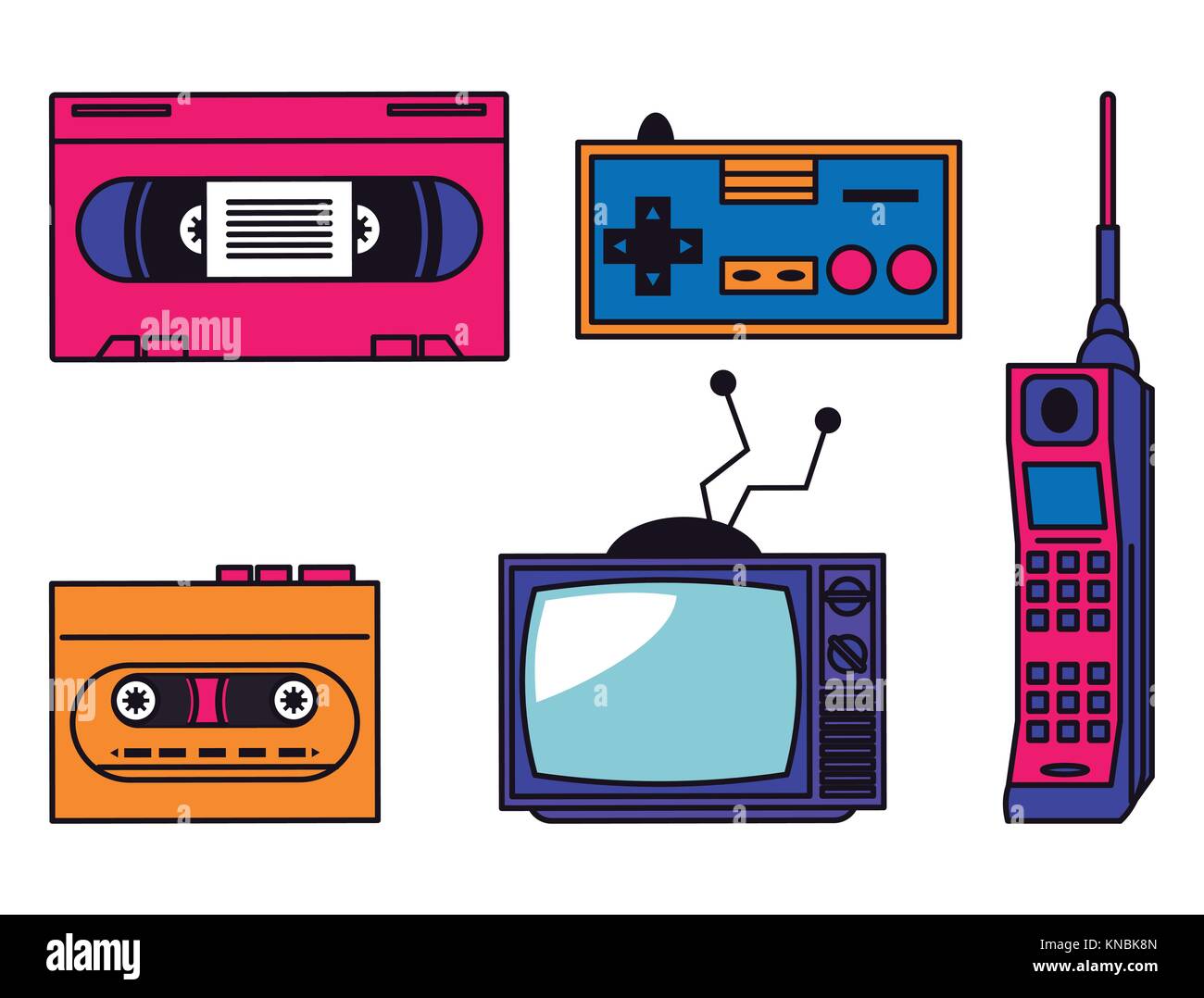80s technology devices Stock Vector Image & Art - Alamy